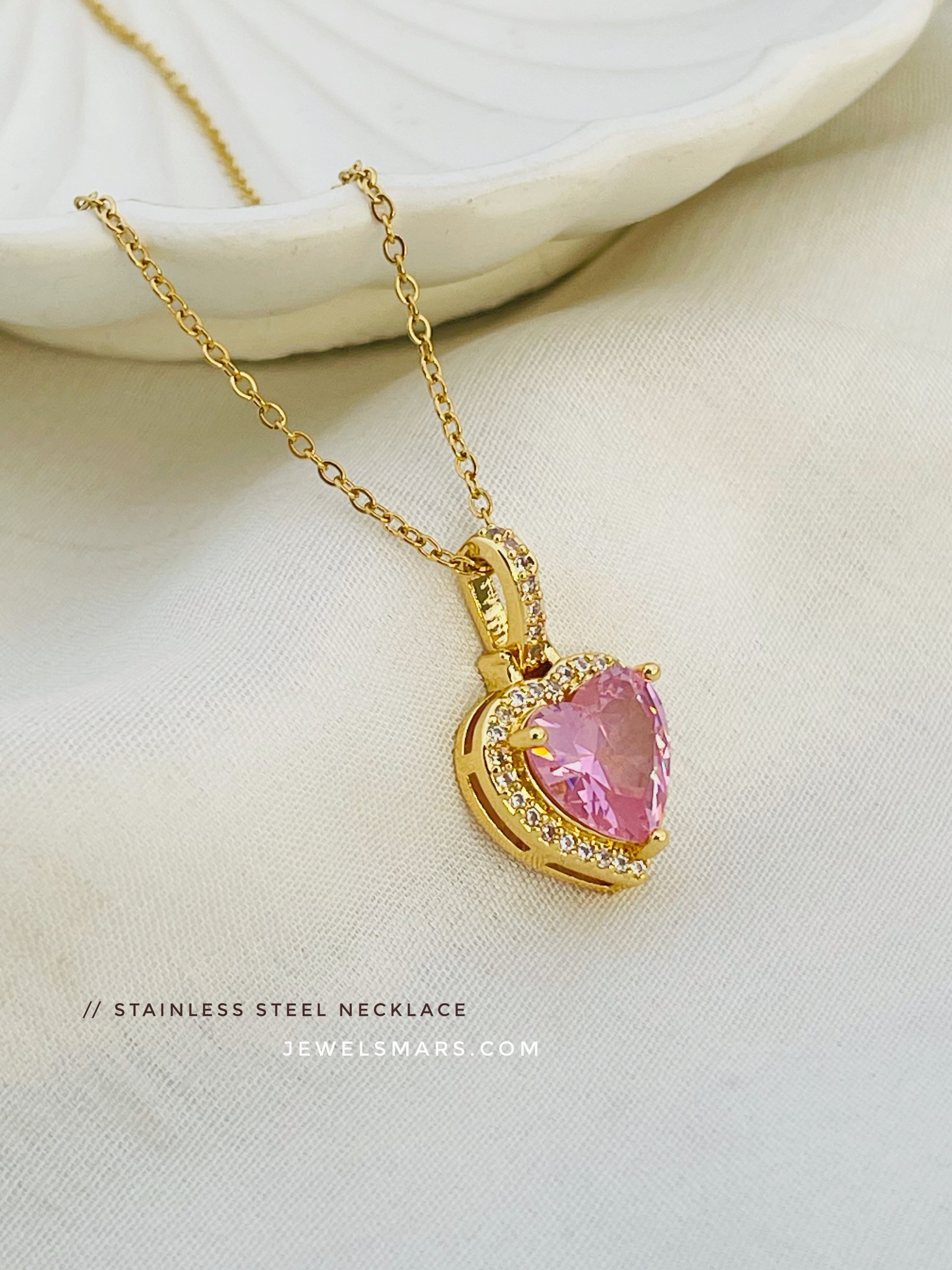 Soulmate Heart Necklace - pink – Jewelsmars