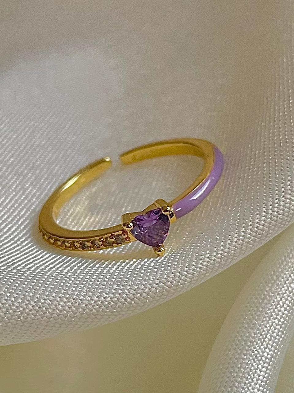 Mini Heart Ring- purple – Jewelsmars